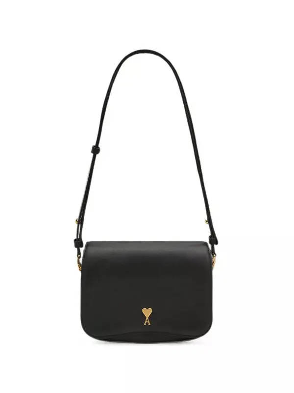 AMI Paris Cowhide Leather Bag - Black