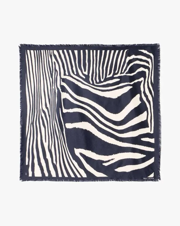 NILI LOTAN Zebra Silk Twill Scarf