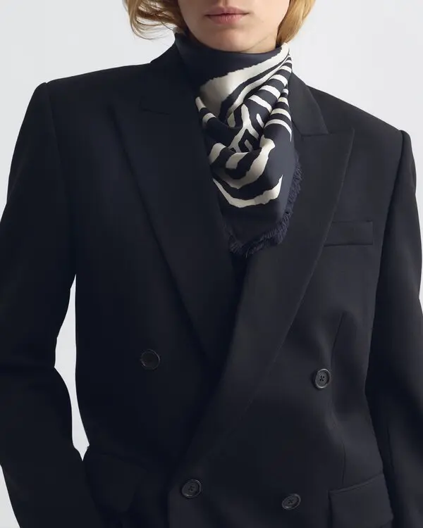 NILI LOTAN Zebra Silk Twill Scarf