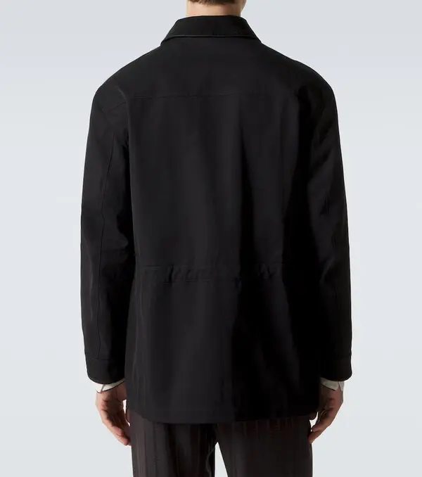 TOM FORD Cotton And Silk Twill Field Jacket In Ivory Glow