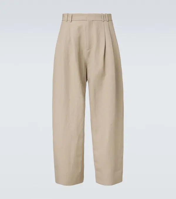 Studio Nicholson Linen And Wool Wide-leg Trousers - Beige
