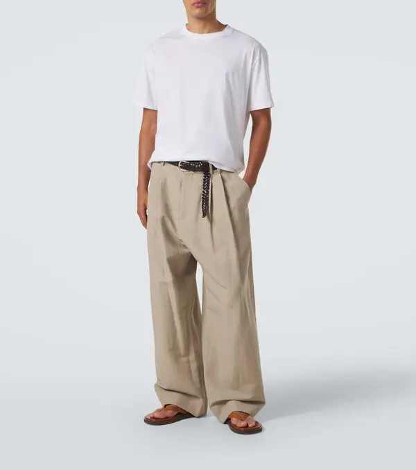 Studio Nicholson Linen And Wool Wide-leg Trousers