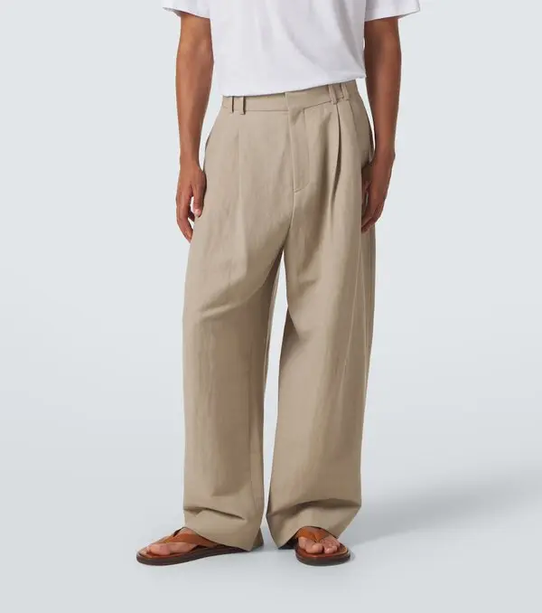 Studio Nicholson Linen And Wool Wide-leg Trousers