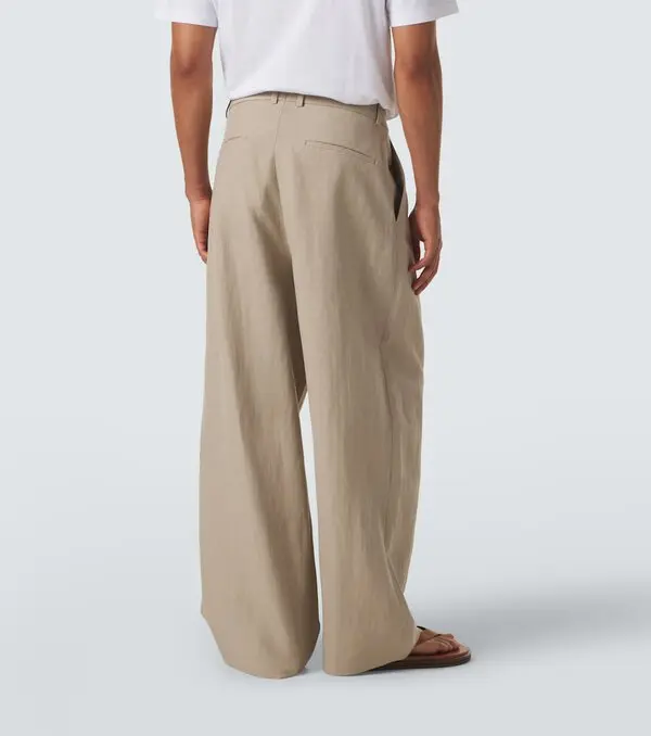 Studio Nicholson Linen And Wool Wide-leg Trousers