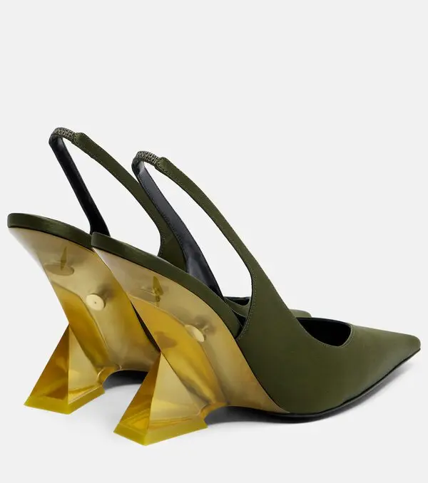 Attico Cheope Satin Slingback Wedges