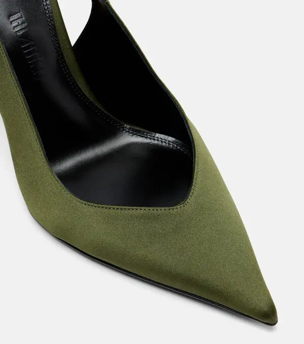 Attico Cheope Satin Slingback Wedges