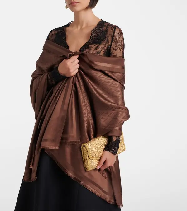 Valentino Garavani Toute La V Silk And Wool Scarf