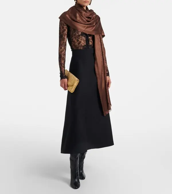 Valentino Garavani Toute La V Silk And Wool Scarf