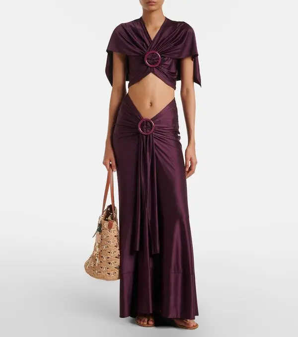 Rabanne Embellished Raffia Tote Bag