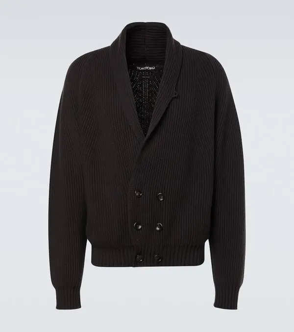 TOM FORD Cashmere Shawl Collar Cardigan - Grey