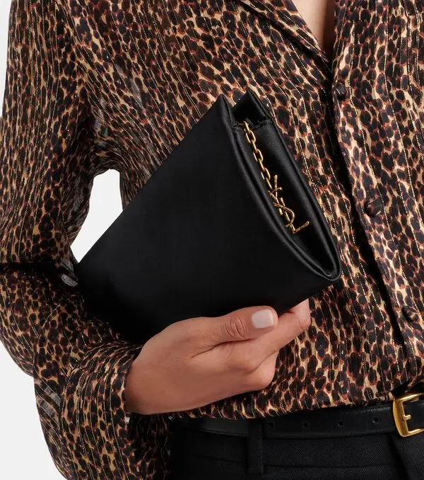 Saint Laurent Cassandre Satin Clutch