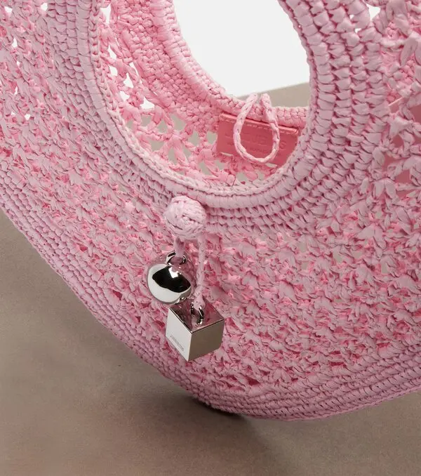 Jacquemus Spiaggia Coeur Small Raffia Top-handle Bag