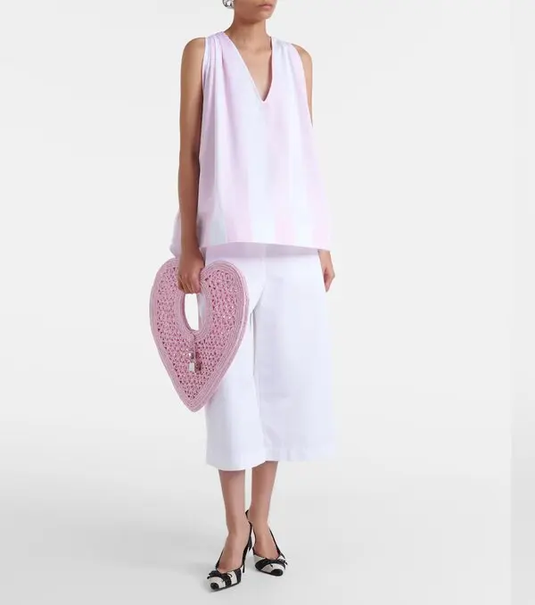 Jacquemus Spiaggia Coeur Small Raffia Top-handle Bag