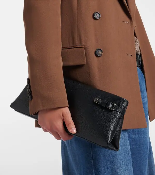 Brunello Cucinelli Leather Clutch - Black