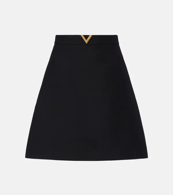 Valentino Garavani Crepe Couture Vgold Miniskirt - Black