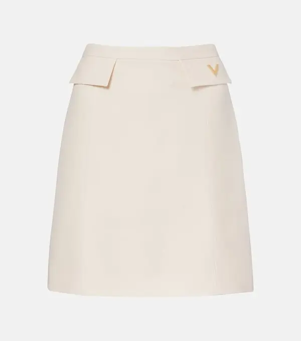 Valentino Garavani Crepe Couture Vgold Mini Skirt - White
