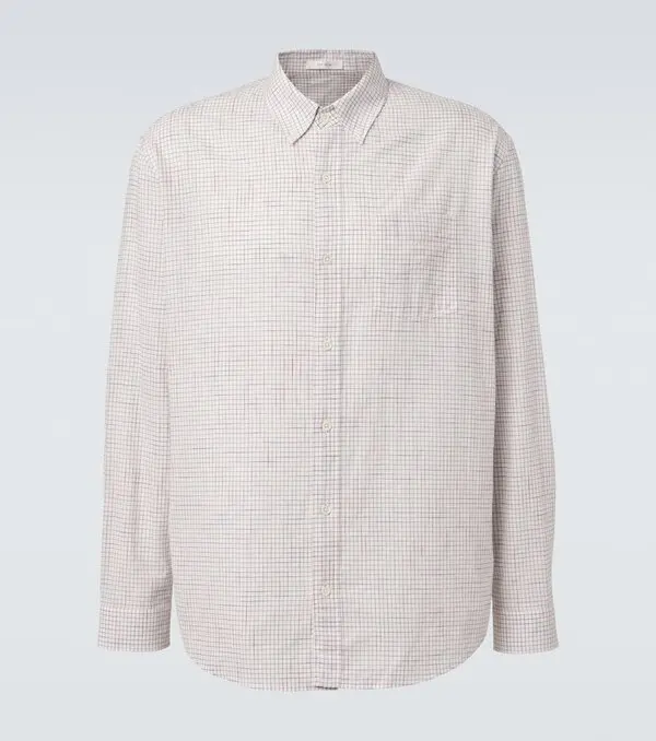 THE ROW Pompeo Checked Cotton Chambray Shirt - White