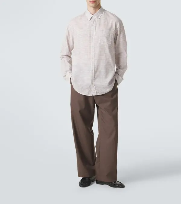 THE ROW Pompeo Checked Cotton Chambray Shirt