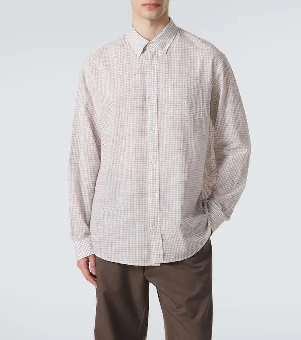 THE ROW Pompeo Checked Cotton Chambray Shirt