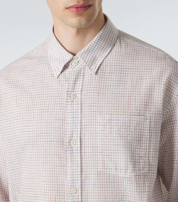 THE ROW Pompeo Checked Cotton Chambray Shirt