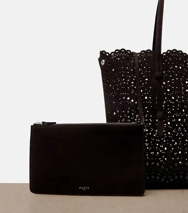 Alaïa Mina 37 Large Laser-cut Leather Tote Bag - Brown