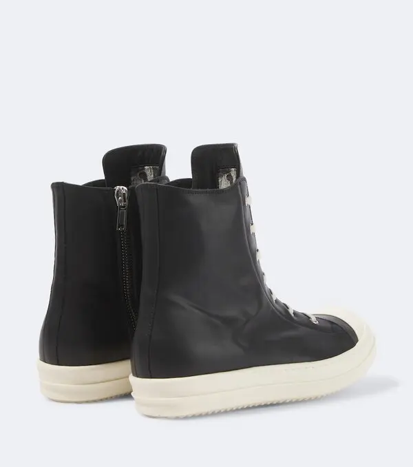 Rick Owens Jumbolace Leather High-top Sneakers