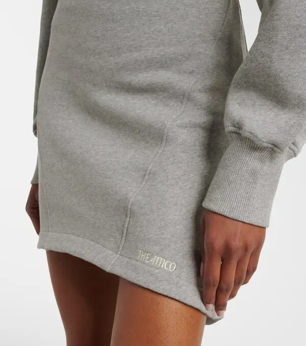 Attico Cotton Jersey Sweatshirt Dress - Grey