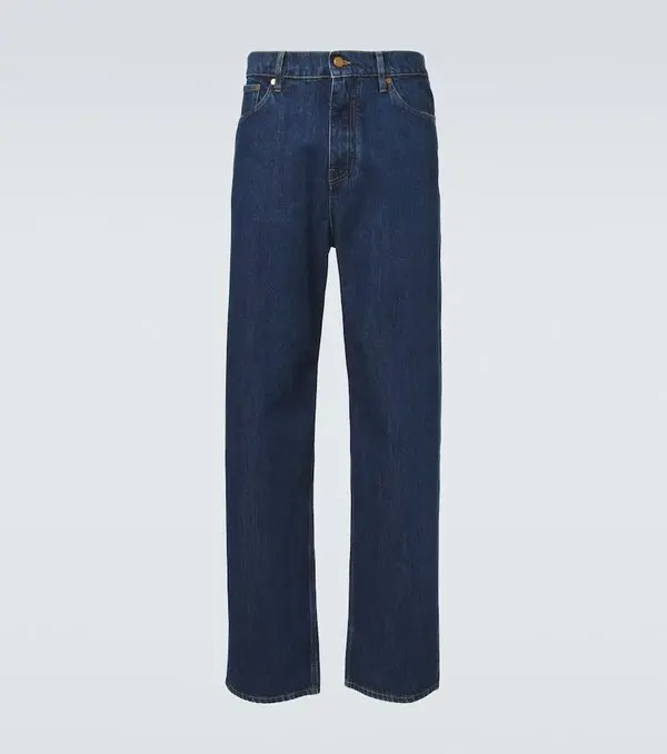 JIL SANDER Straight Leg Jeans In Medium Denim