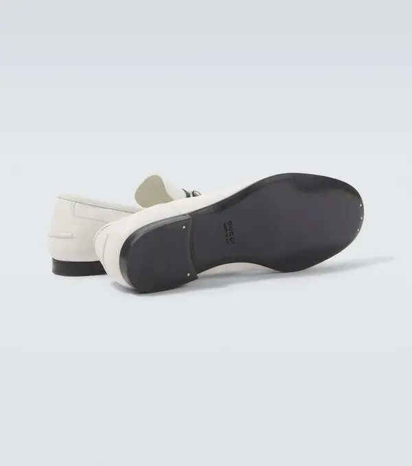 Gucci Como Horsebit Leather Loafers - White