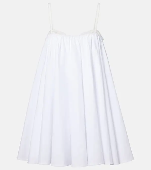 Staud Cecily Cotton Poplin Minidress - White