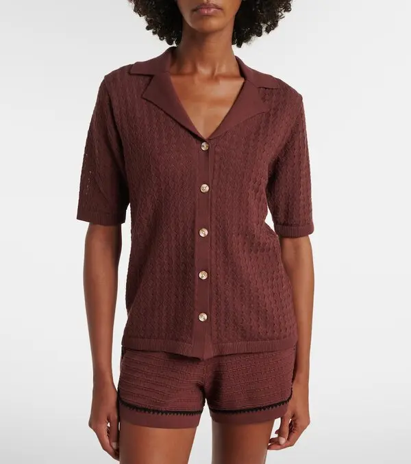Varley Madelene Pointelle Cotton Shirt