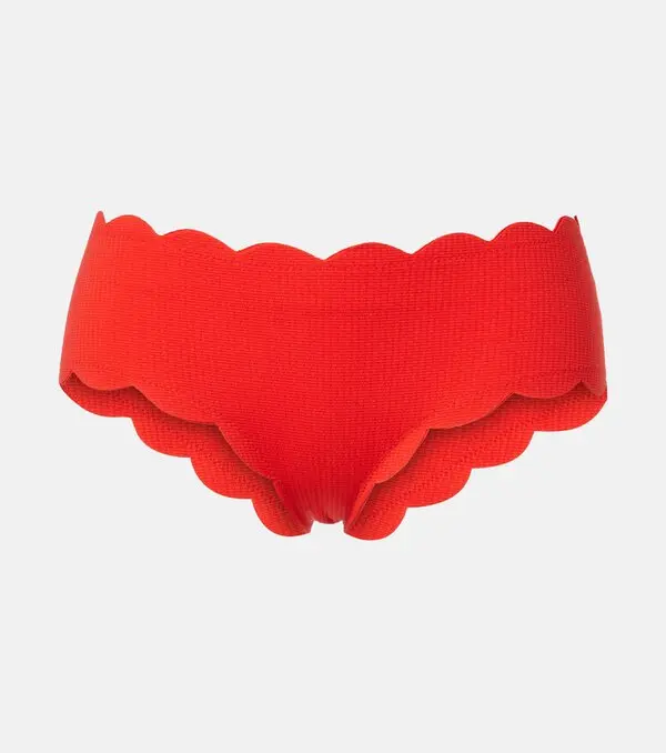 Marysia Scalloped Bikini Bottoms - Red