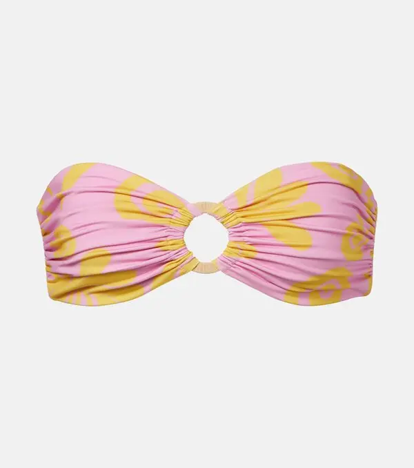 CALA DE LA CRUZ Lulu High-rise Printed Bikini Bottoms - Pink