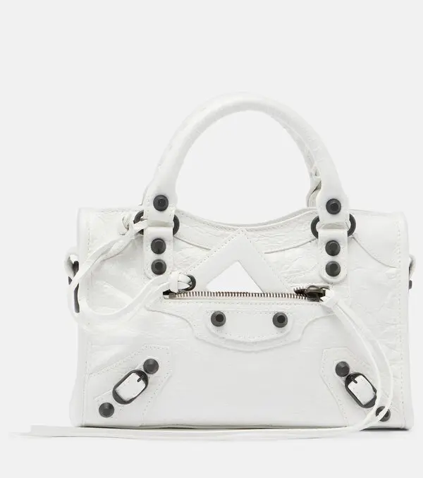 Balenciaga Le City Mini Leather Top-handle Bag - White