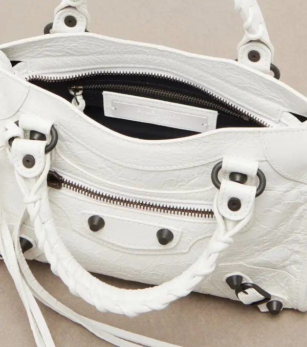 Balenciaga Le City Mini Leather Top-handle Bag - White