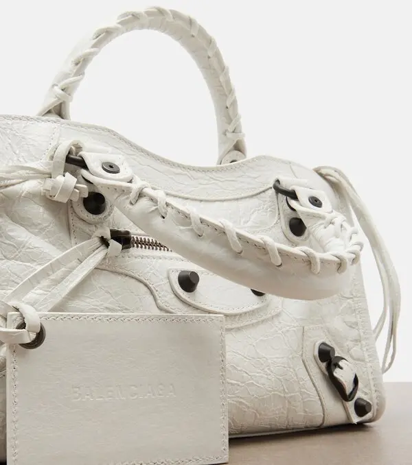 Balenciaga Le City Mini Leather Top-handle Bag - White
