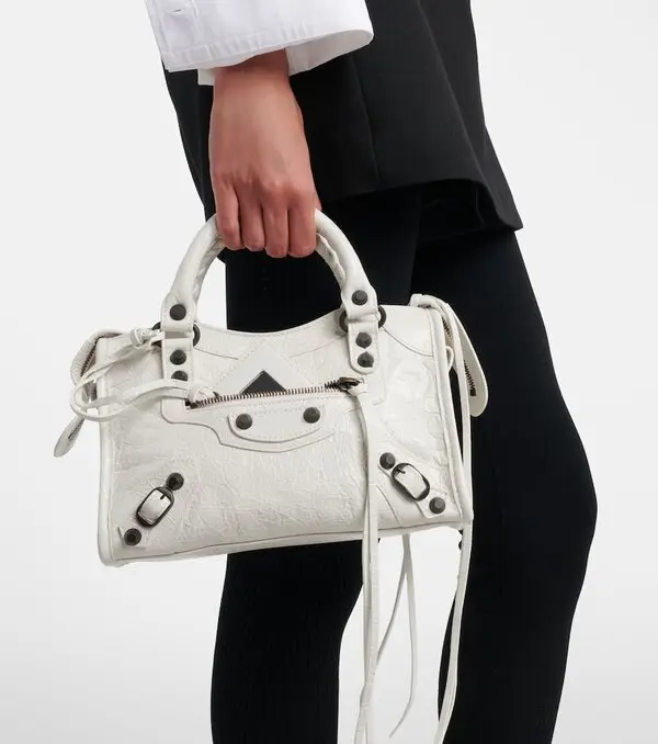 Balenciaga Le City Mini Leather Top-handle Bag - White