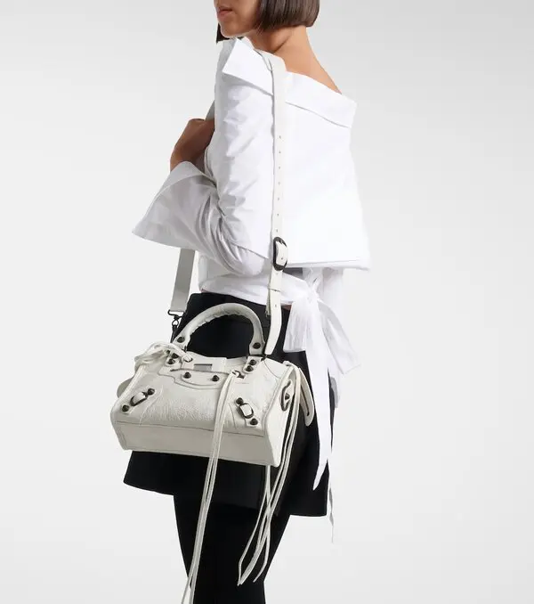 Balenciaga Le City Mini Leather Top-handle Bag - White