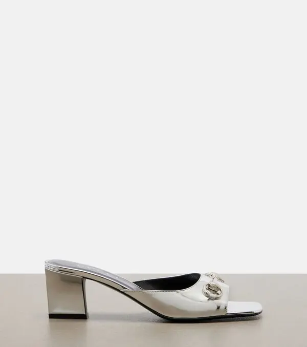 Gucci Metallic Horsebit Mules