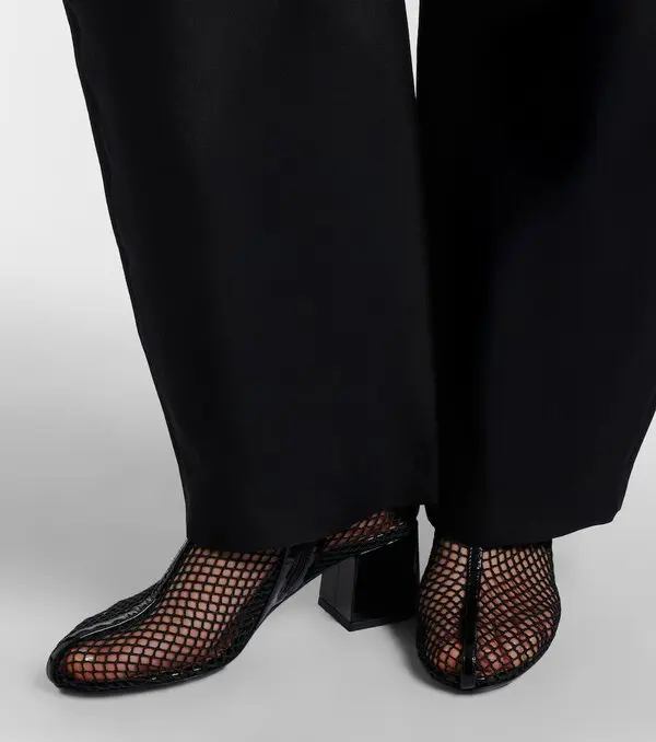 Alaïa Fishnet And Patent Leather Ankle Boots