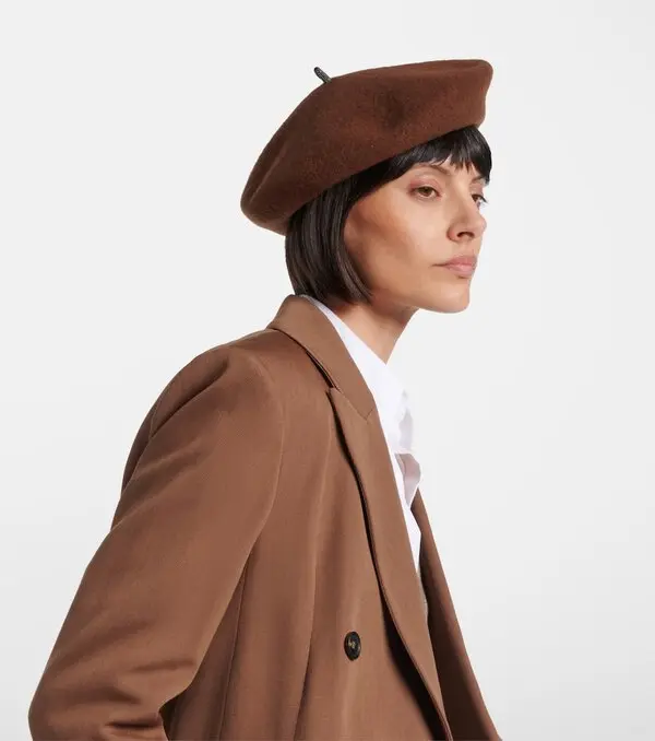 Brunello Cucinelli Monili Wool Beret - Brown