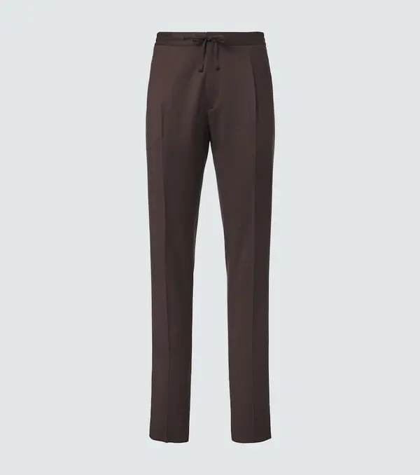 LARDINI Virgin Wool Slim Fit Trousers
