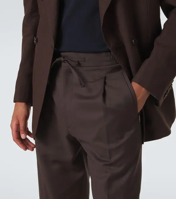 LARDINI Virgin Wool Slim Fit Trousers