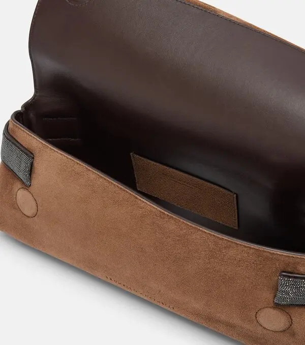 Brunello Cucinelli Small Suede Top-handle Bag - Brown