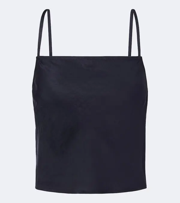 LESET Daniel Open-back Crop Top - Blue