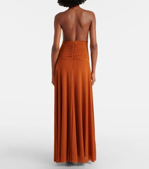 Staud Alessandra Halterneck Maxi Dress - Orange