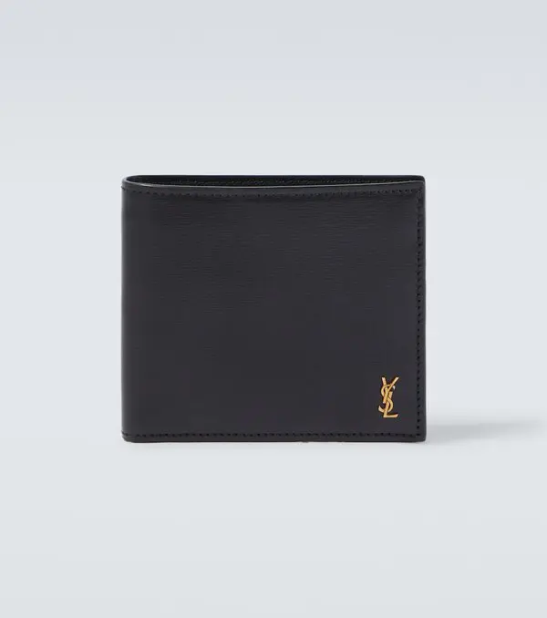 Saint Laurent Cassandre Leather Wallet - Black
