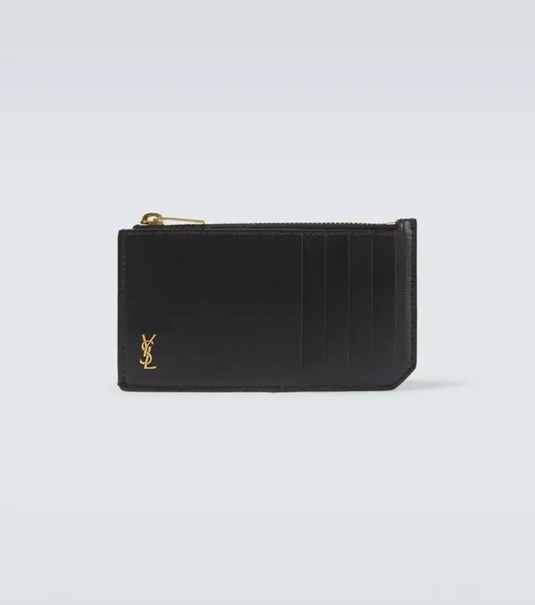 Saint Laurent Cassandre Leather Wallet - Black