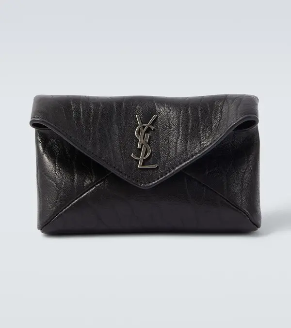 Saint Laurent Cassandre Leather Wallet - Black
