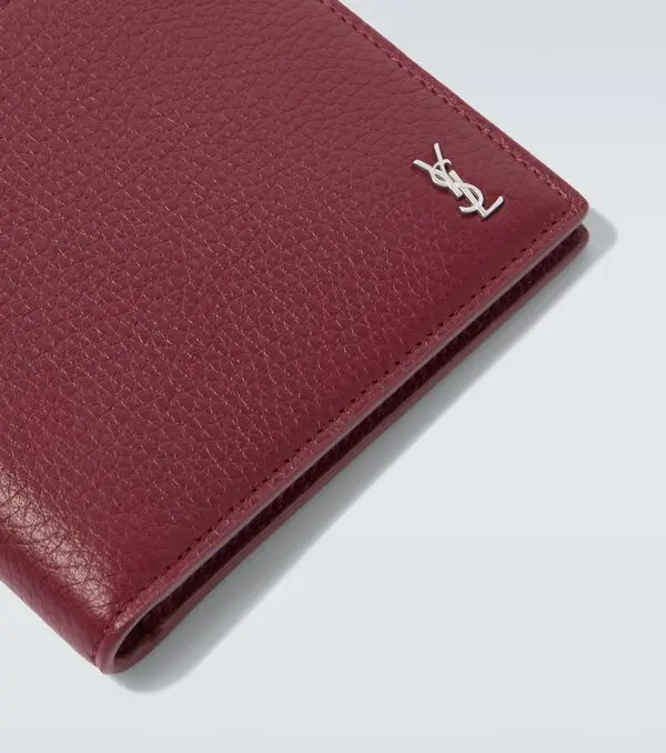 Saint Laurent Cassandre Leather Wallet - Burgundy